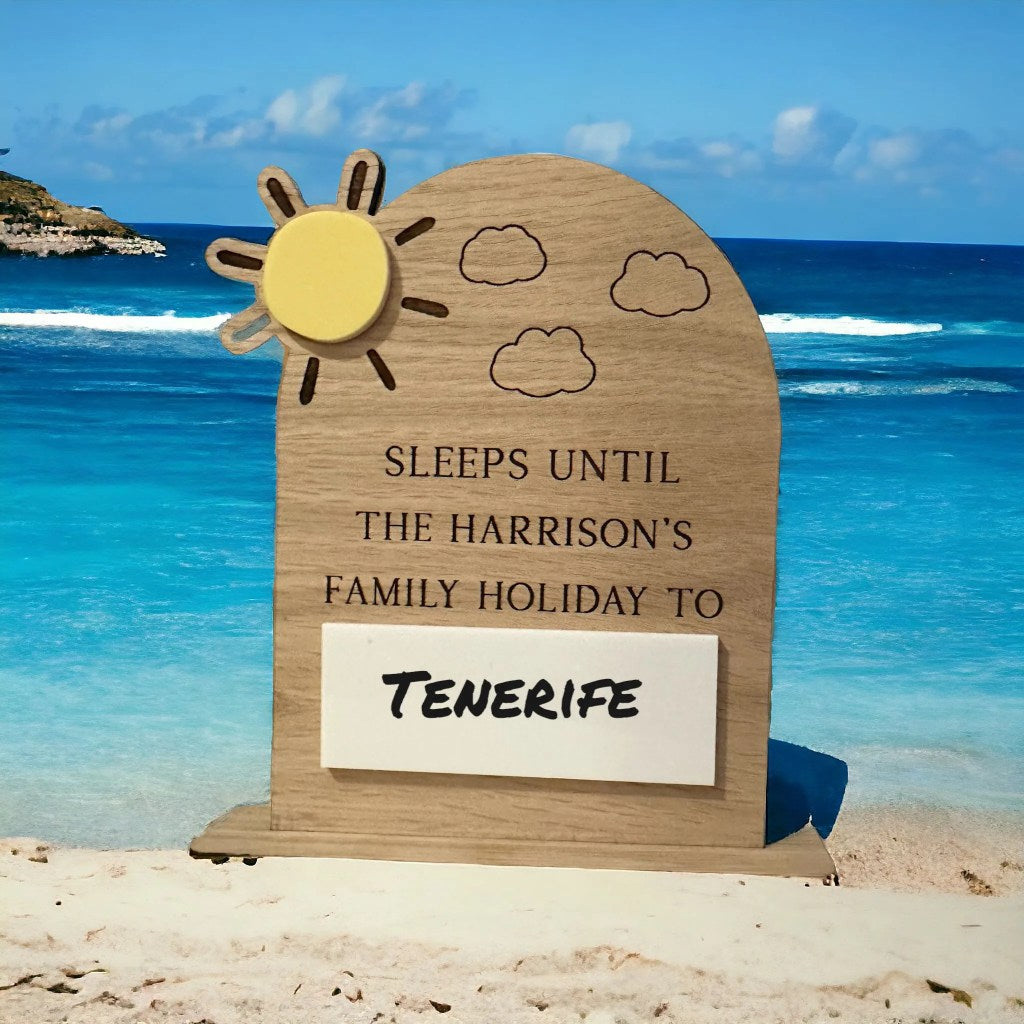 Personalised Holiday Countdown Sun Stand Design 2 – One Fine Day Boutique