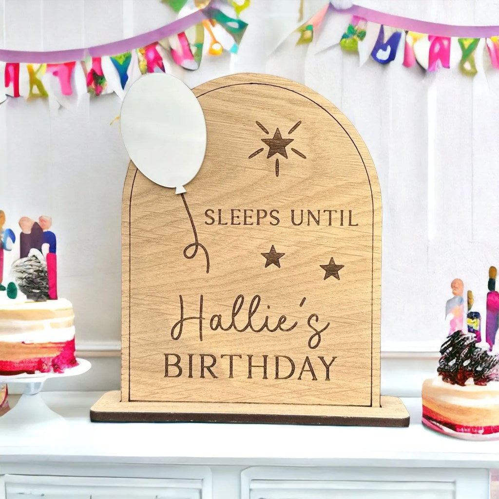 Personalised Sleeps Until Birthday Countdown Stand – One Fine Day Boutique
